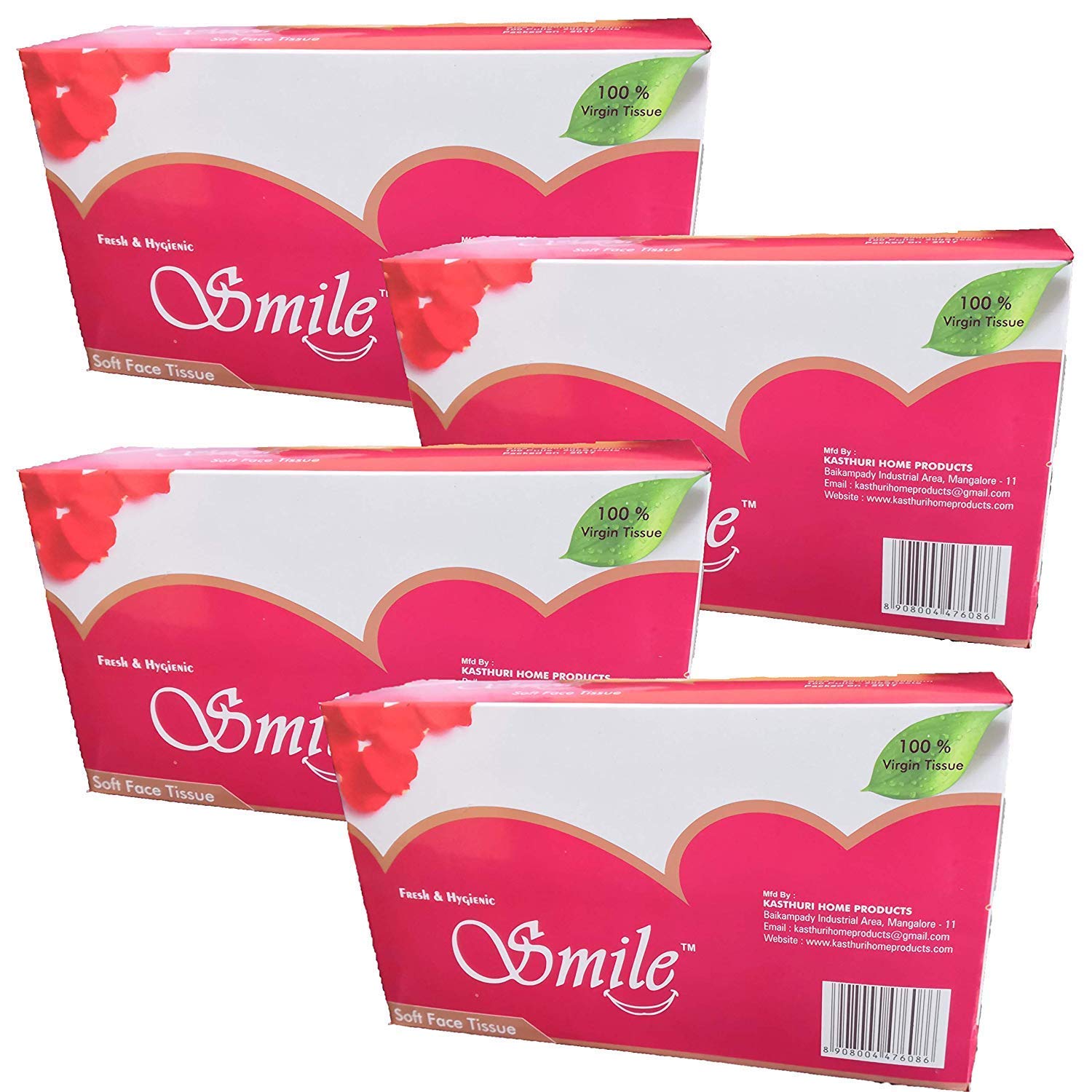 Smile 2 Ply Facial Tissue Box - 100 Pulls (Pack of 4) : Amazon.in ...