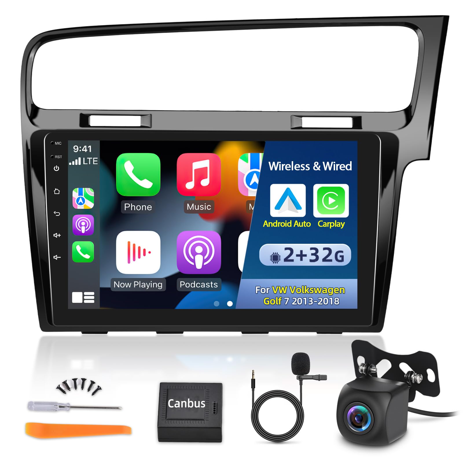 [2G+32G] Car Radio for VW Volkswagen Golf 7 2013-2018, 10.1 inch ...