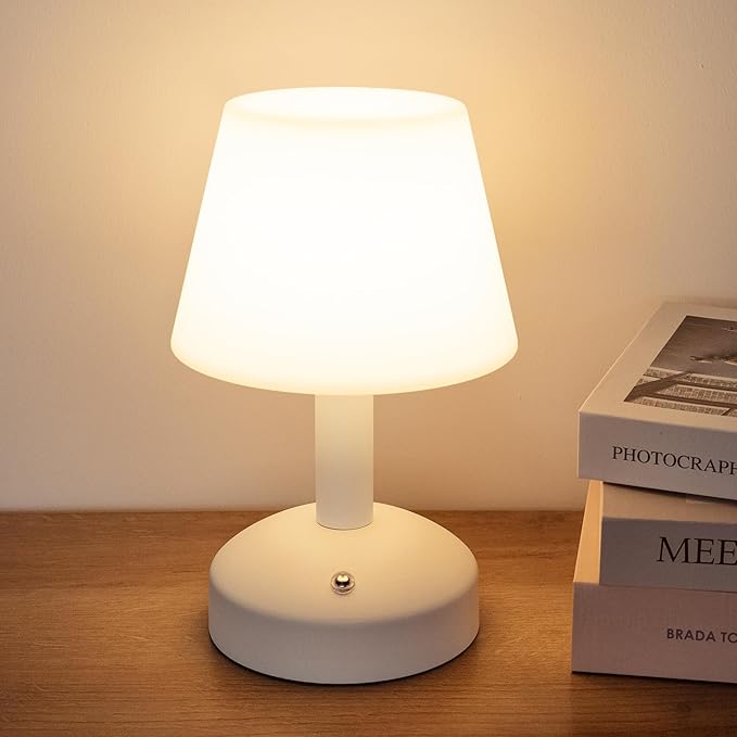 KDG Modern Cordless Small Table Lamps, Portable LED Dimmable Desk Lamp ...