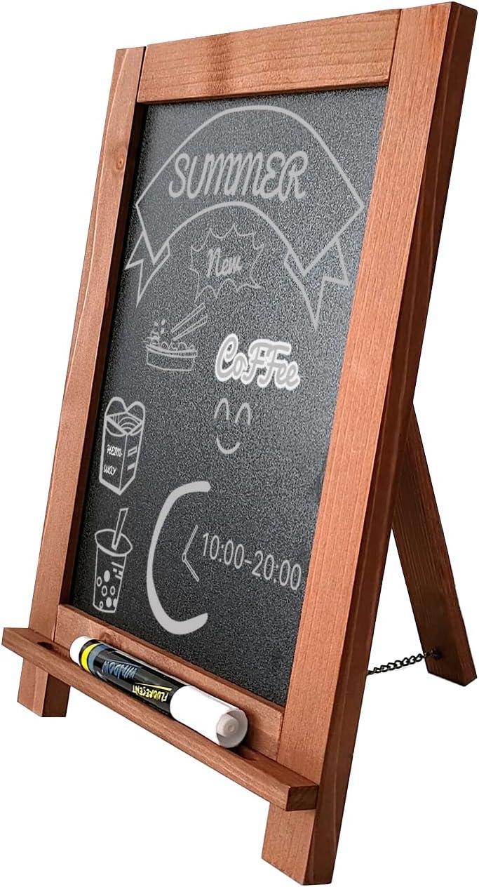 Amazon.com : AIKUPNEY Chalkboard Sign, 10.2" x 14" Wood Frame Chalk ...
