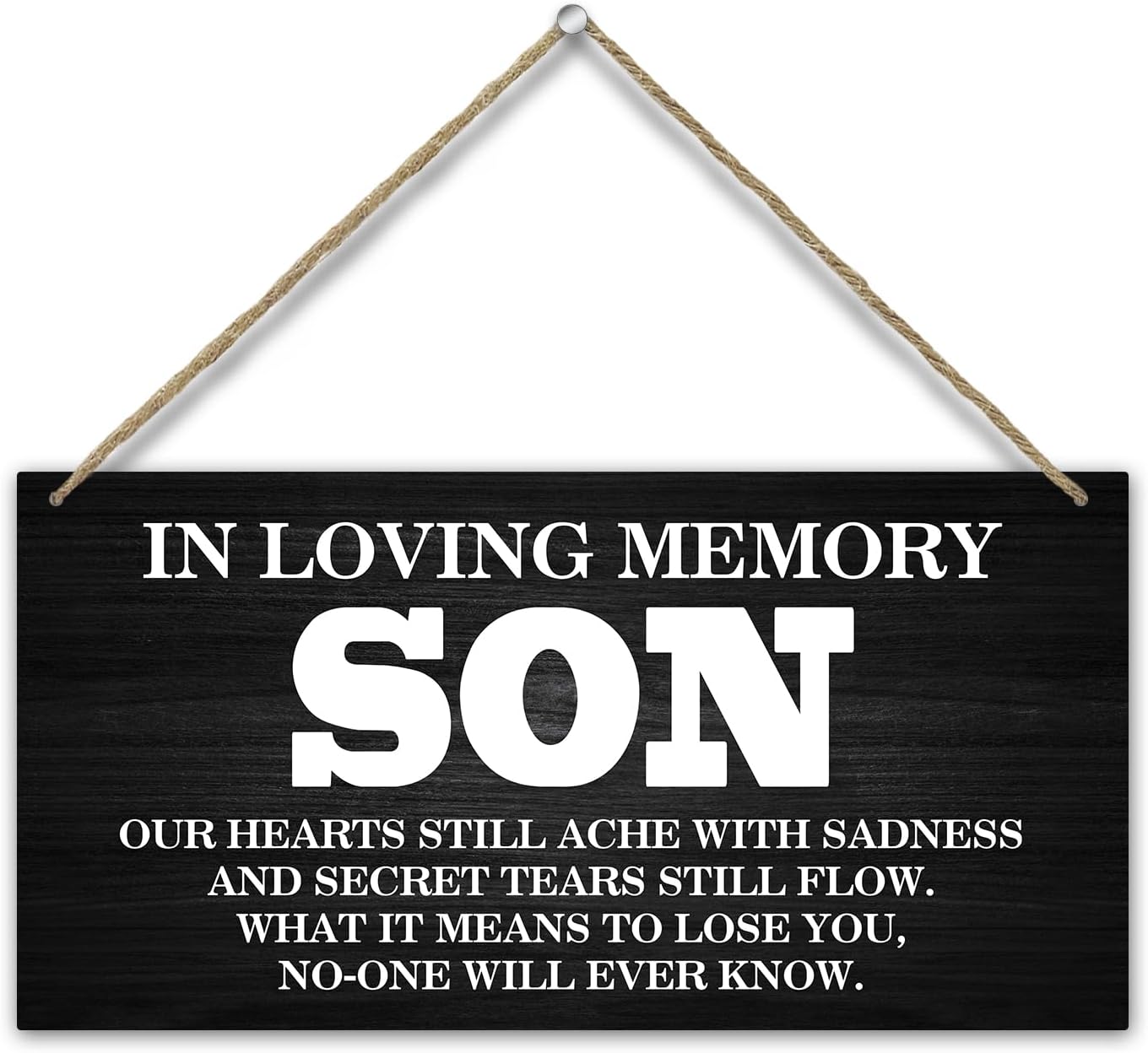 Amazon.com: Sympathy Gift for Loss of Loved One Son - Hanging Wood ...