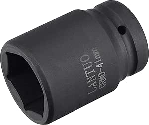 Amazon.com: uxcell 1" Drive by 41mm 6-Point Impact Socket, CR-MO 80mm Length, Standard Metric ...