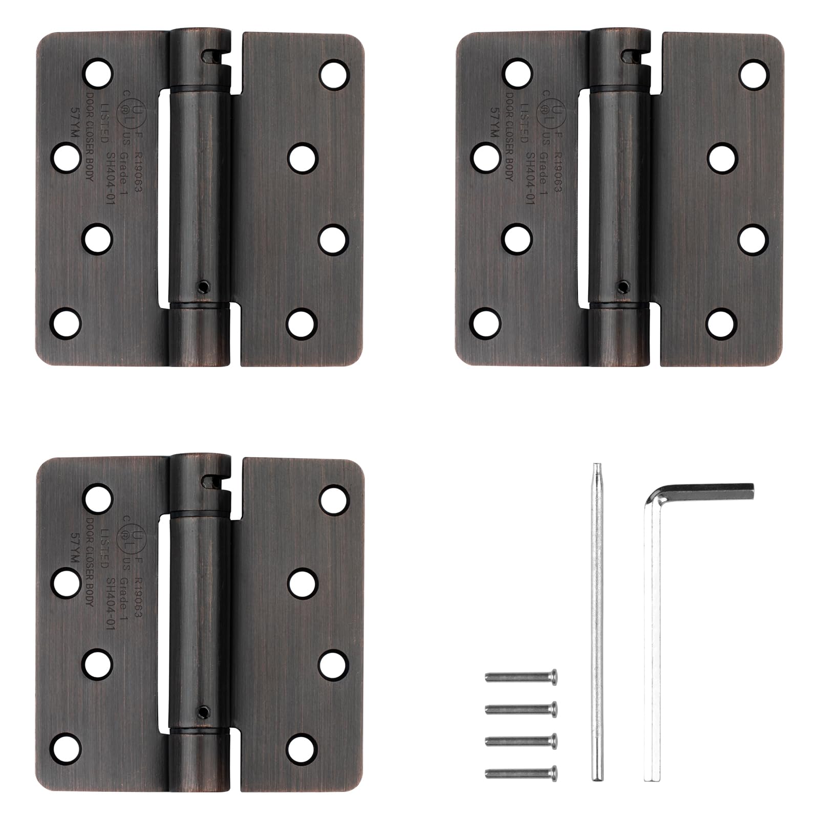 Haidms 3 Pack Spring Door Hinges 4 Inch Self Closing Door Hinges Oil ...
