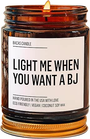 Amazon.com: Light Me When You Want a Bj Candle, Funny Coconut Soy Wax ...