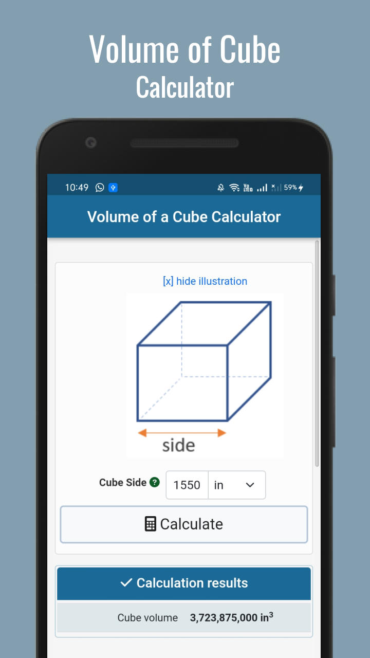 Volume of a Cube Calculator - App on Amazon Appstore