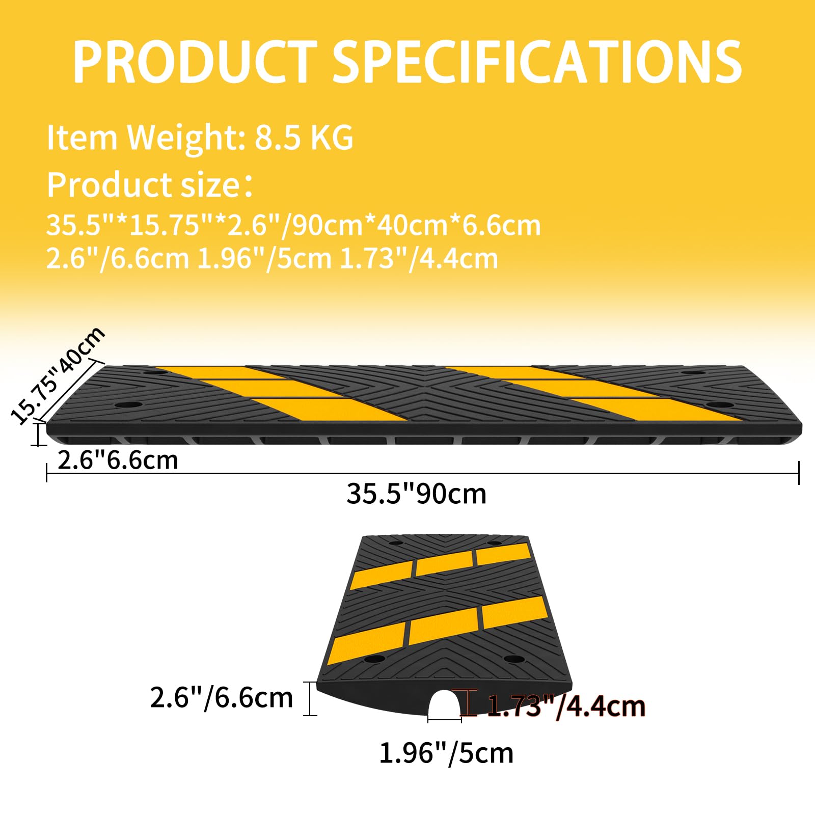 Snapklik.com : BESEA Car Driveway Ramps Rubber Curb Ramp 33000lbs Load ...