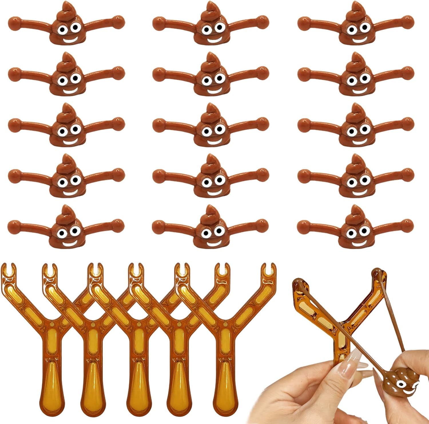 20pcs Poo Slingshot Toy,Funny Catapult Poo Slingshot Prank Toys for ...