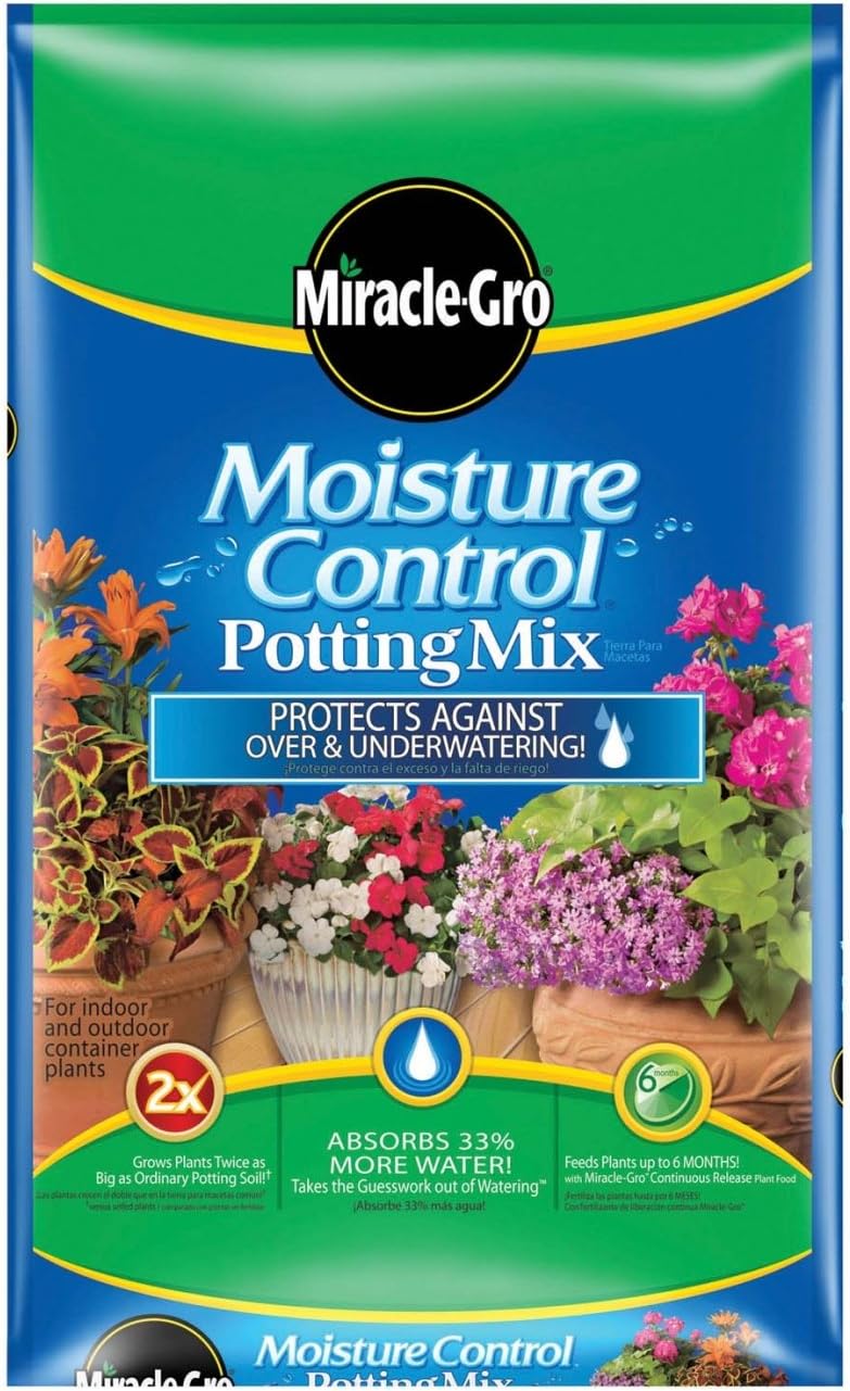 Mezcla para macetas con control de humedad Miracle-gro, 1 pies cúbicos ...