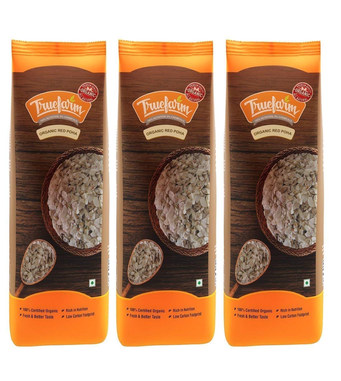 Truefarm Organic Red Poha | Red Flattened Rice | Low Fat Thin Rice ...