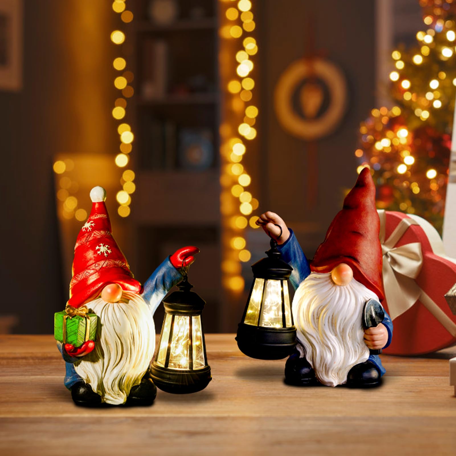 Amazon.com: WONDHOME Solar Christmas Gnome Garden Decor Xmas Santa Hat ...