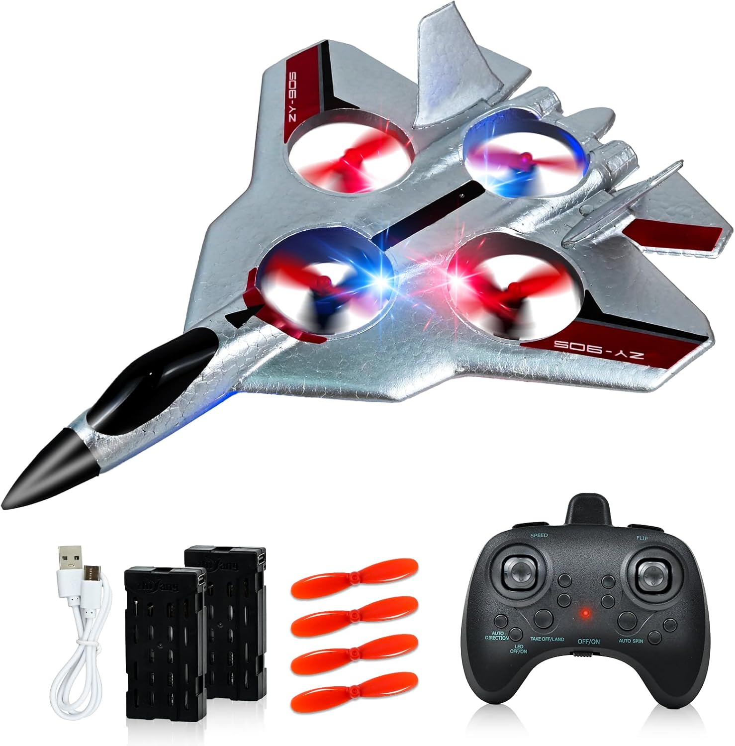 Ulikey Avion Télécommandé, 2,4 GHz RC Avion avec LED, Gyroscopique à 4 ...