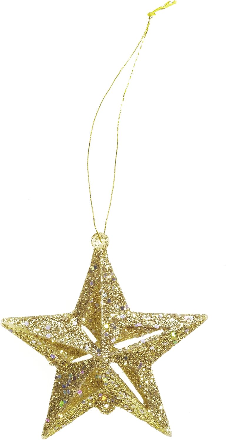 Amazon.com: Darice 2469-30 12-Piece Star Ornament, 2-Inch, Gold : Home ...