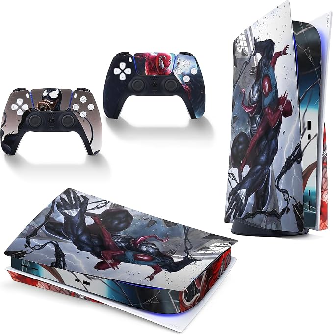 Amazon.com: Vinyl Skins for PS5 Disc Version Console and Controller ...