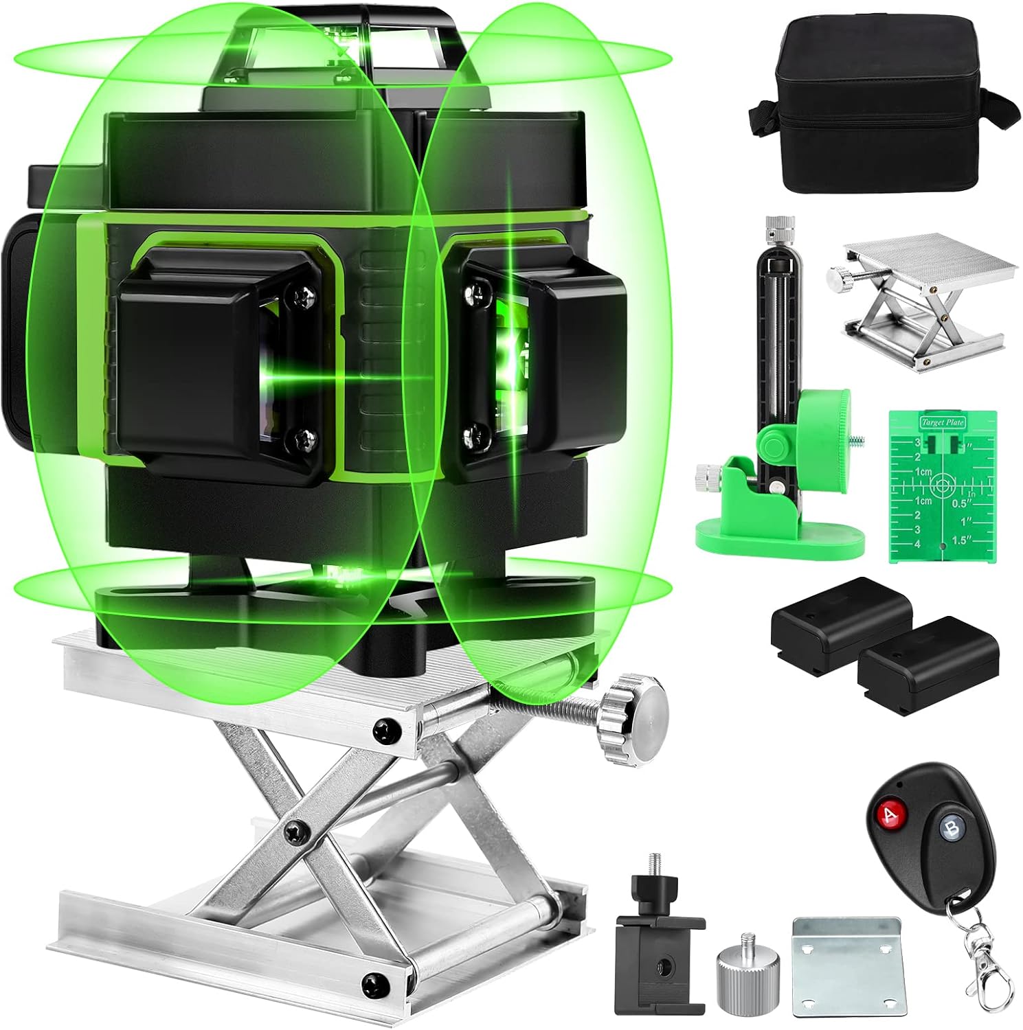 16 Lines Laser Level with Target Plate, Elikliv 4 X 360 Laser Level ...