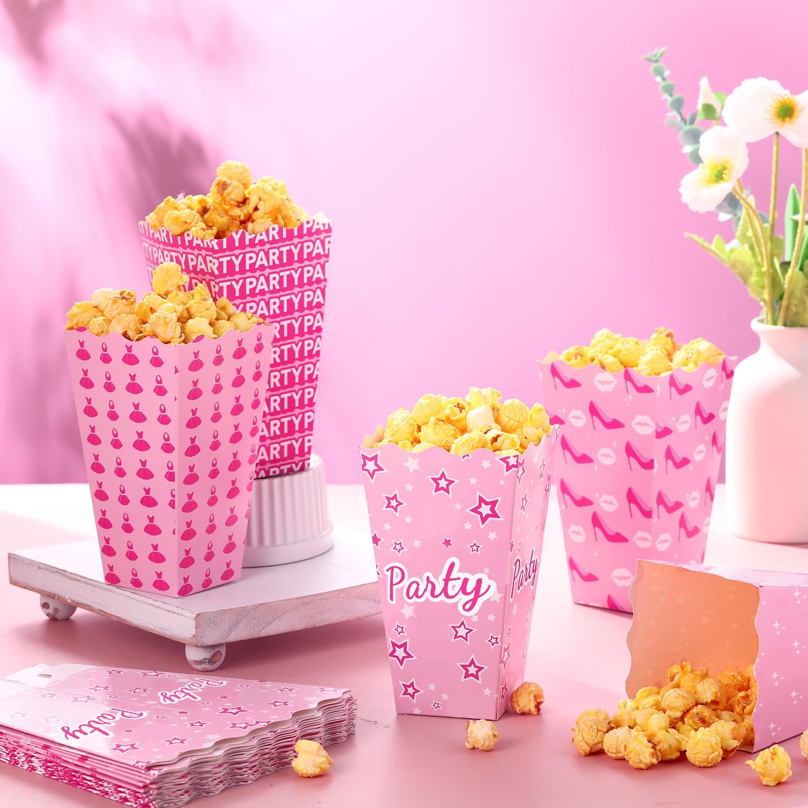 Modelo De Caixa De Pipoca Rosa Pipoca Rosa Imagens – Download