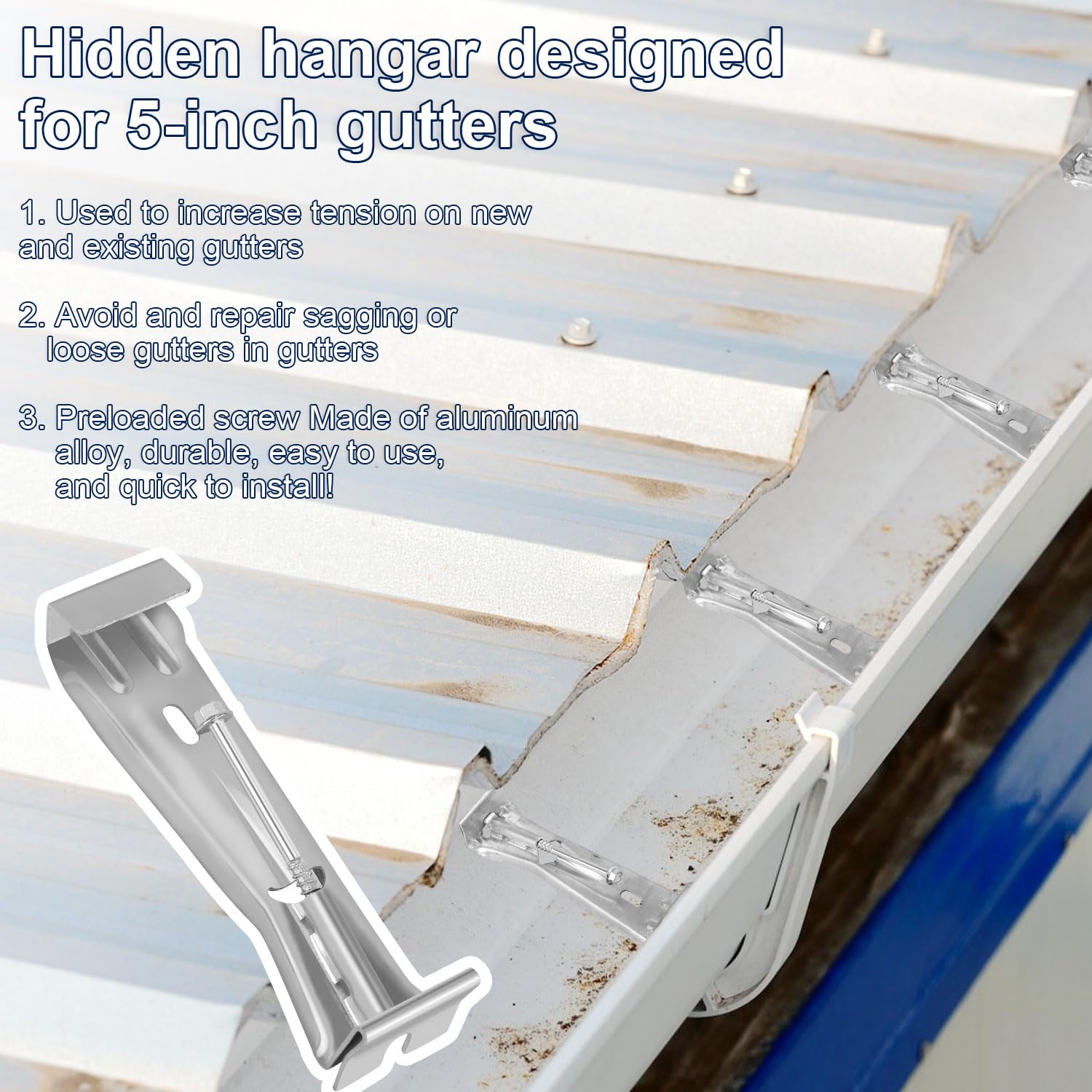 Roof Repair Accessories Geelin 10-Pack 5" Gutter Hangers - Hidden Vinyl ...