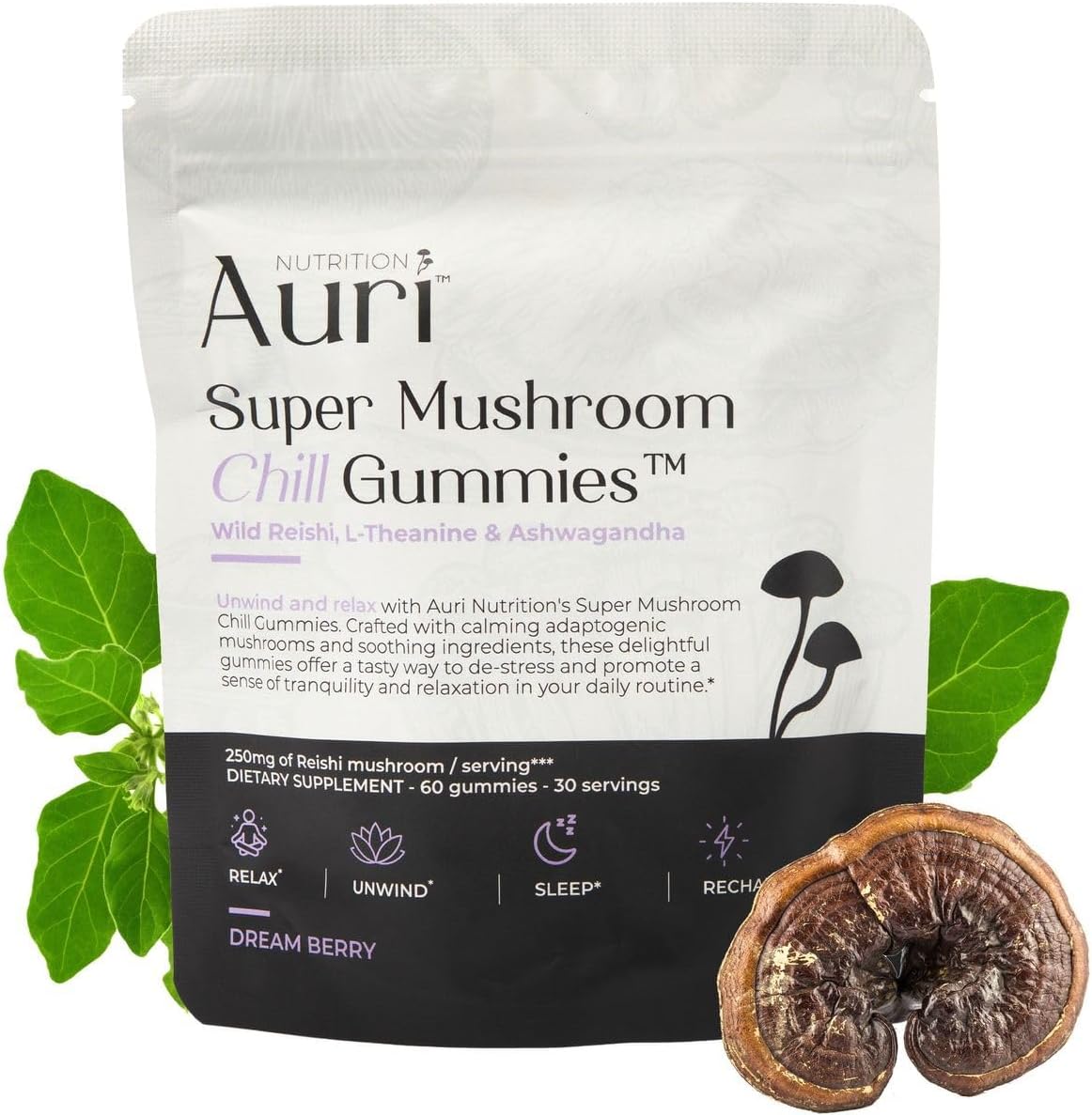 Amazon.com: Auri Super Mushroom HSN Gummies - Hair Skin and Nails ...