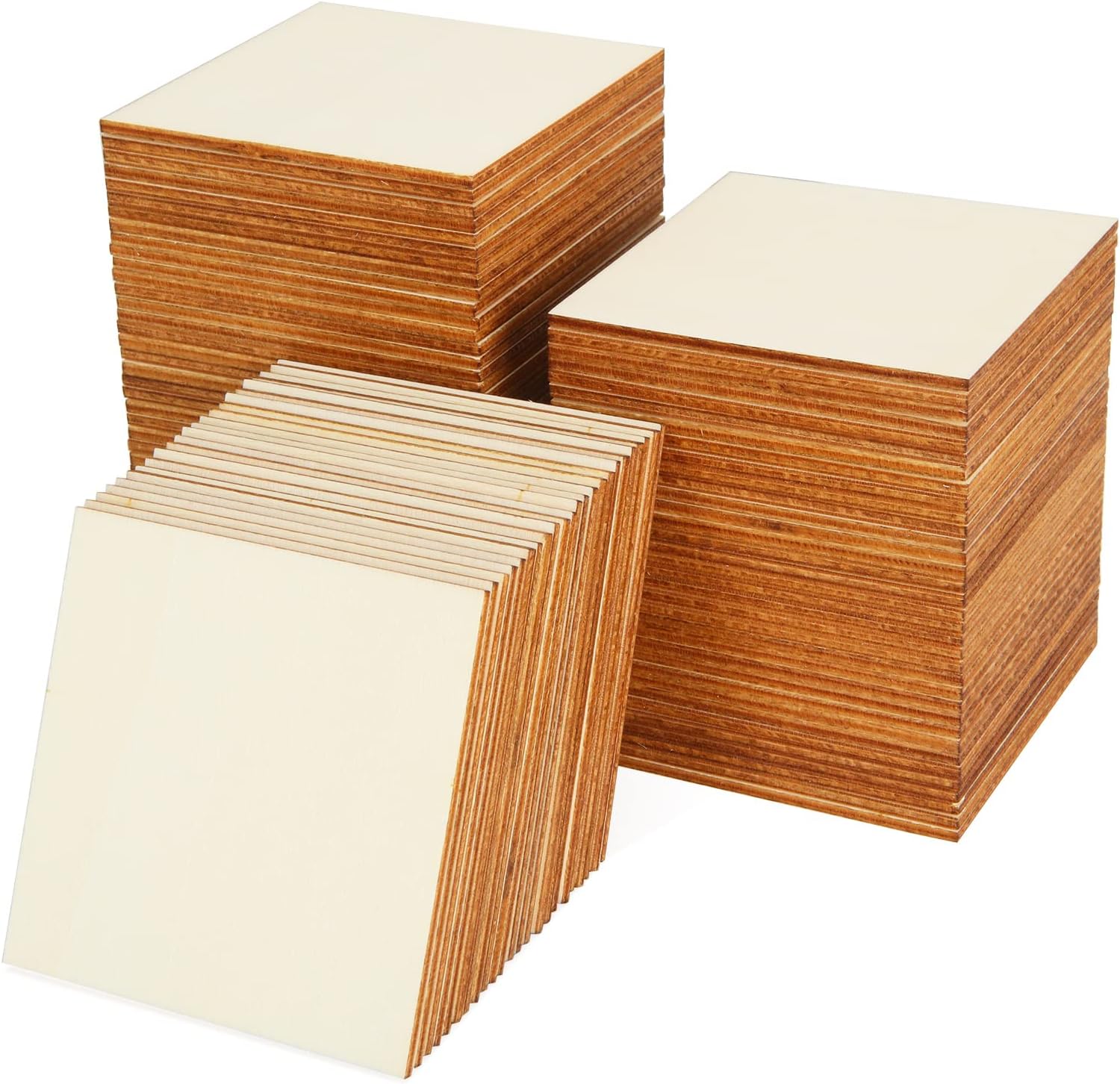 Amazon.com : 100Pcs Unfinished Square 3x3 Inch Wood Pieces, Blank ...