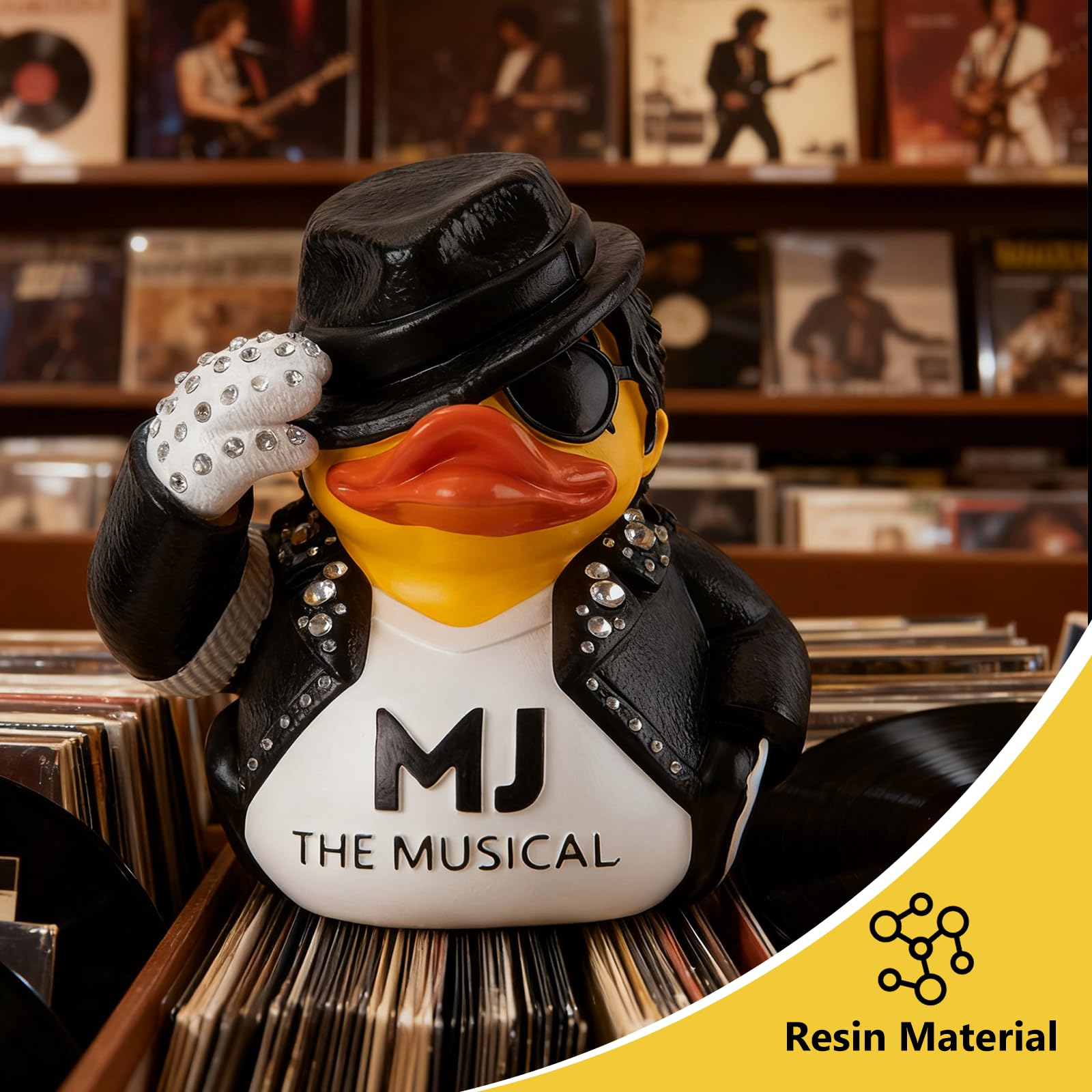 Snapklik.com : ChuangJie MJ Duck Figurine, White Glove Design