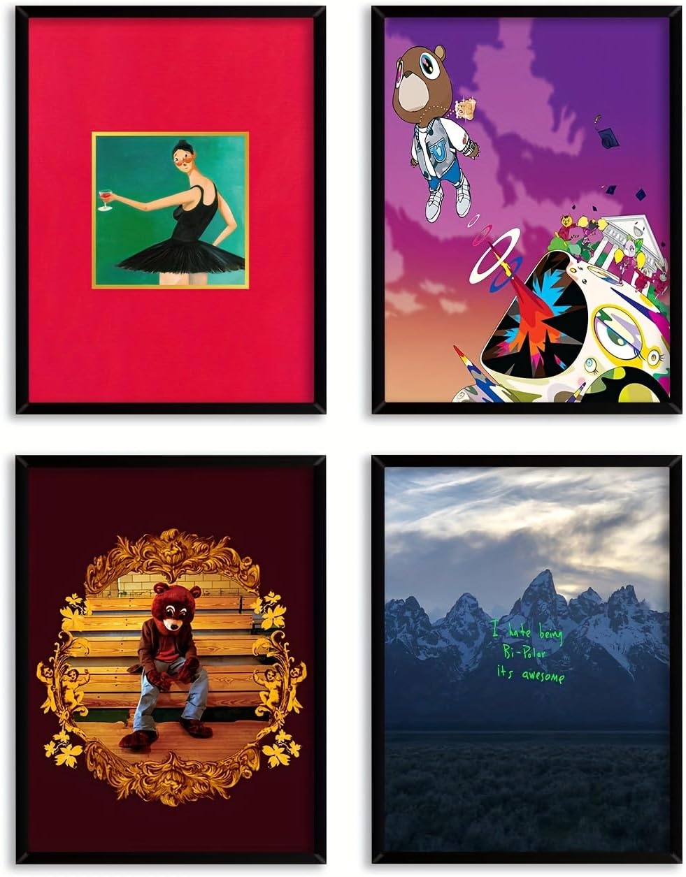 Amazon.com: 4pcs/set Modern Poster, Album Cover, Music Posters Wall ...