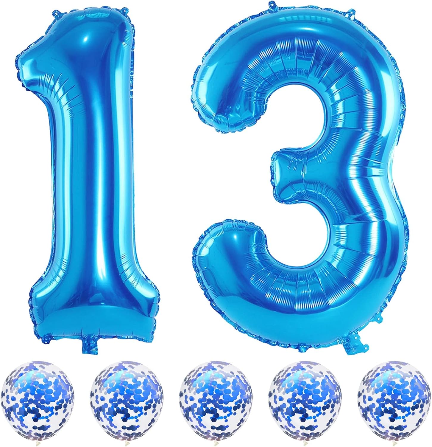 Amazon.com: 13th Birthday Balloons for Boys, 40 Inch Blue Foil Number ...