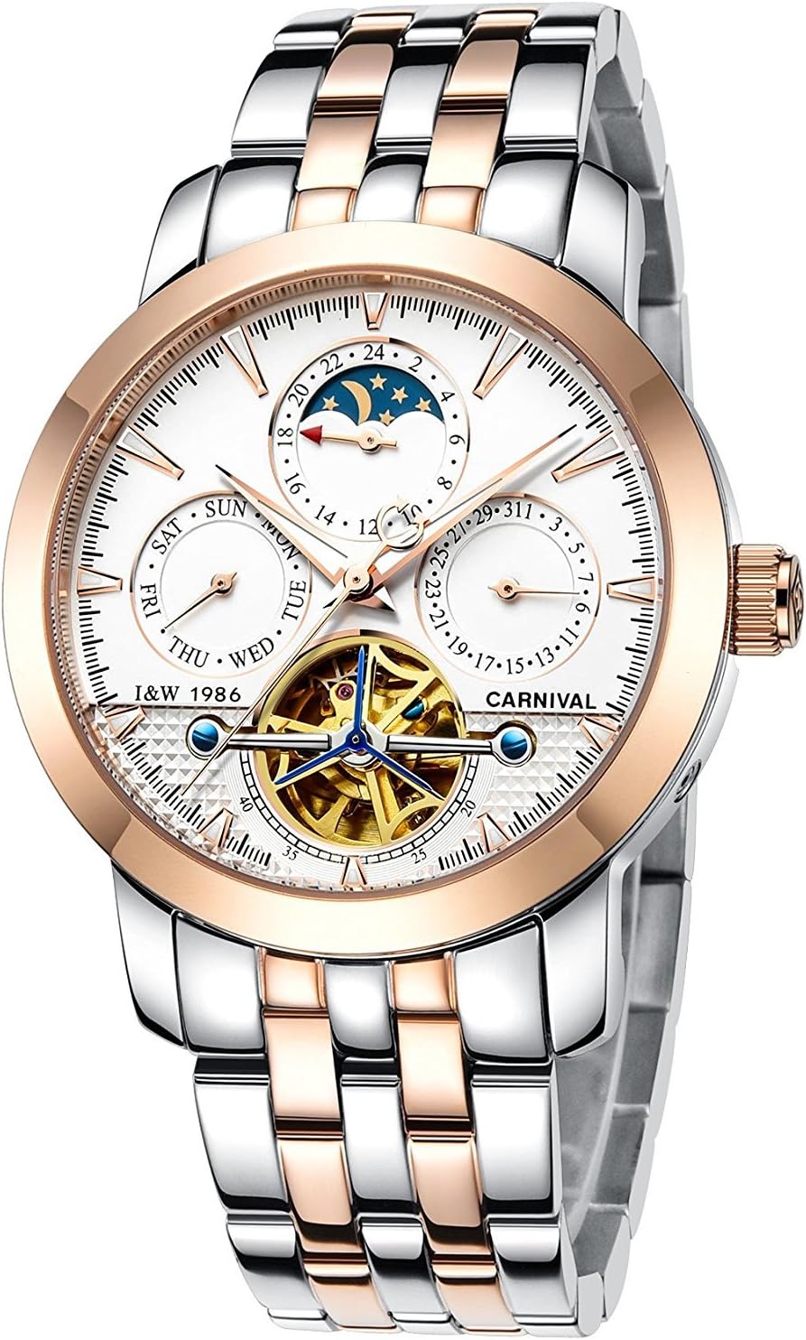 Amazon.com: CARLIEN Men's Watch Automatic Mechanical Tourbillon ...
