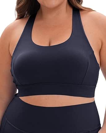 Grace Form Plus Size Sports Bras for Women Full Figure Medium Support Push Up Padded Sport Bra ...