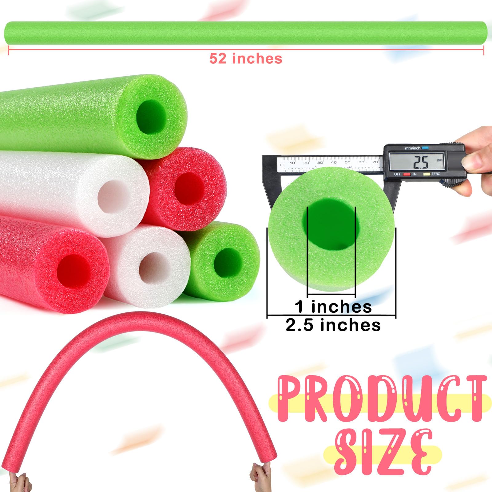 Snapklik.com : Hanaive 6 Pack Pool Noodles Swimming Floating Foam Tube ...