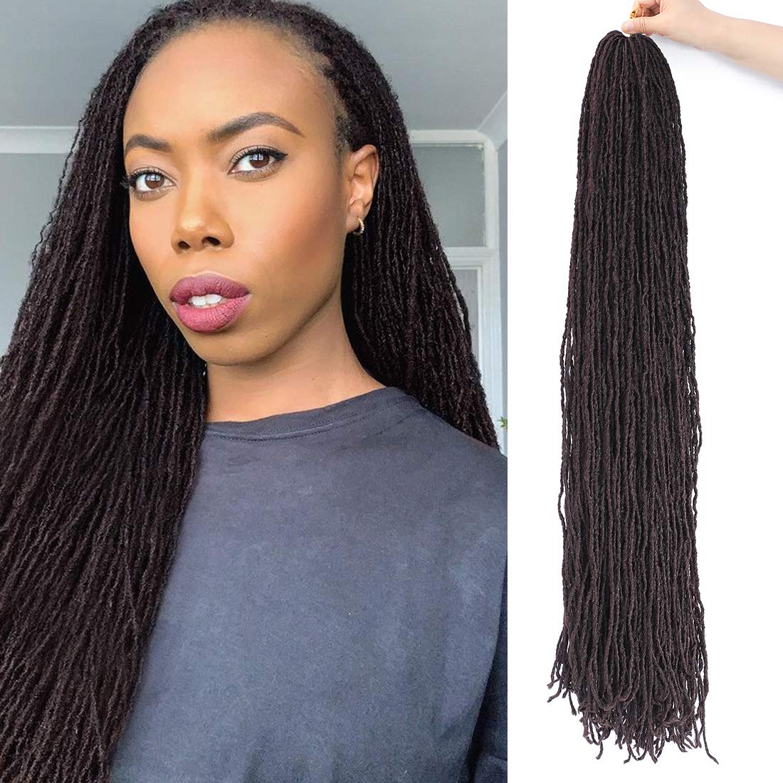 Buy 5 Packs Faux Locs Crochet Hair 36inch Straight Goddess Locs Crochet ...