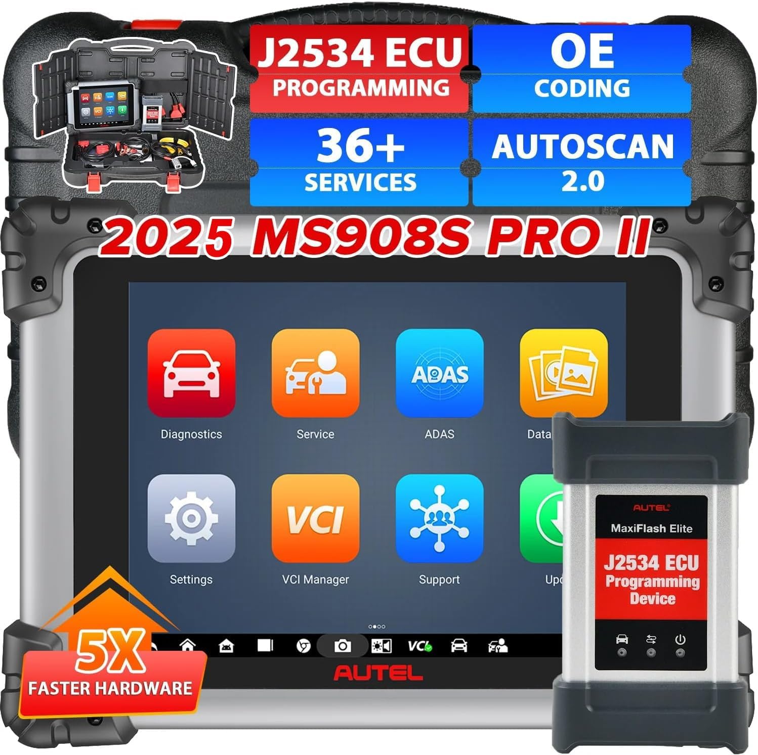Autel MaxiSYS MS908S PRO II: 2025 J2534 ECU Programming Coding Adaption ...
