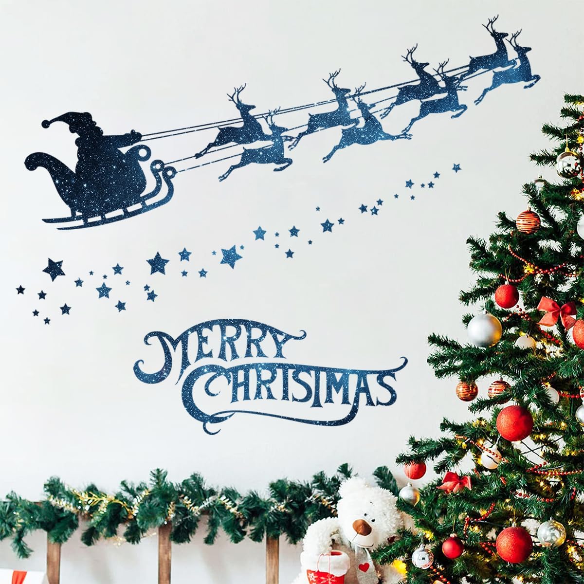 Amazon.com: MEFOSS Happy New Year Wall Decals Merry Christmas Wall ...