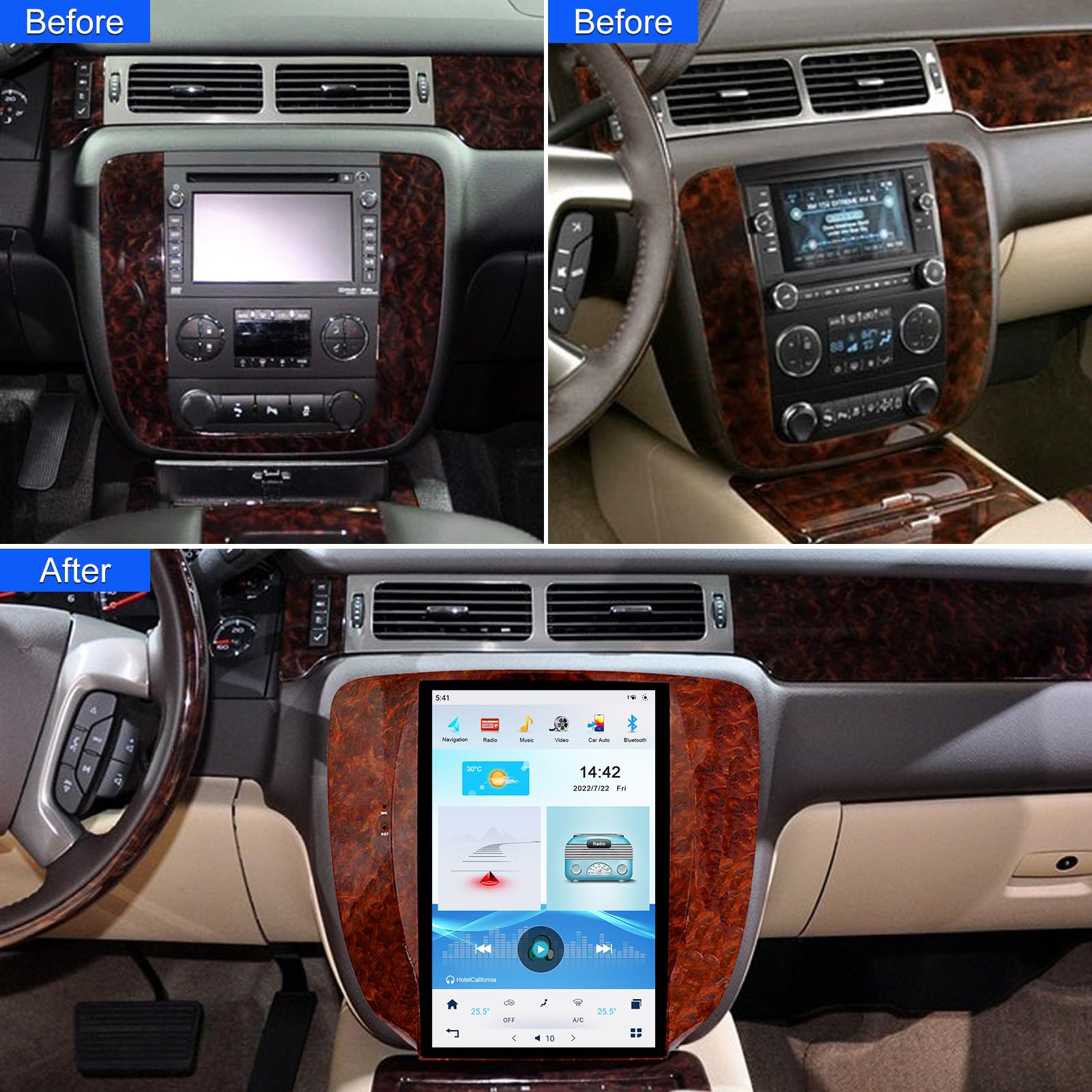 Car Stereo for GMC Yukon/Chevrolet Tahoe/Chevrolet Suburban 2007-2015 ...