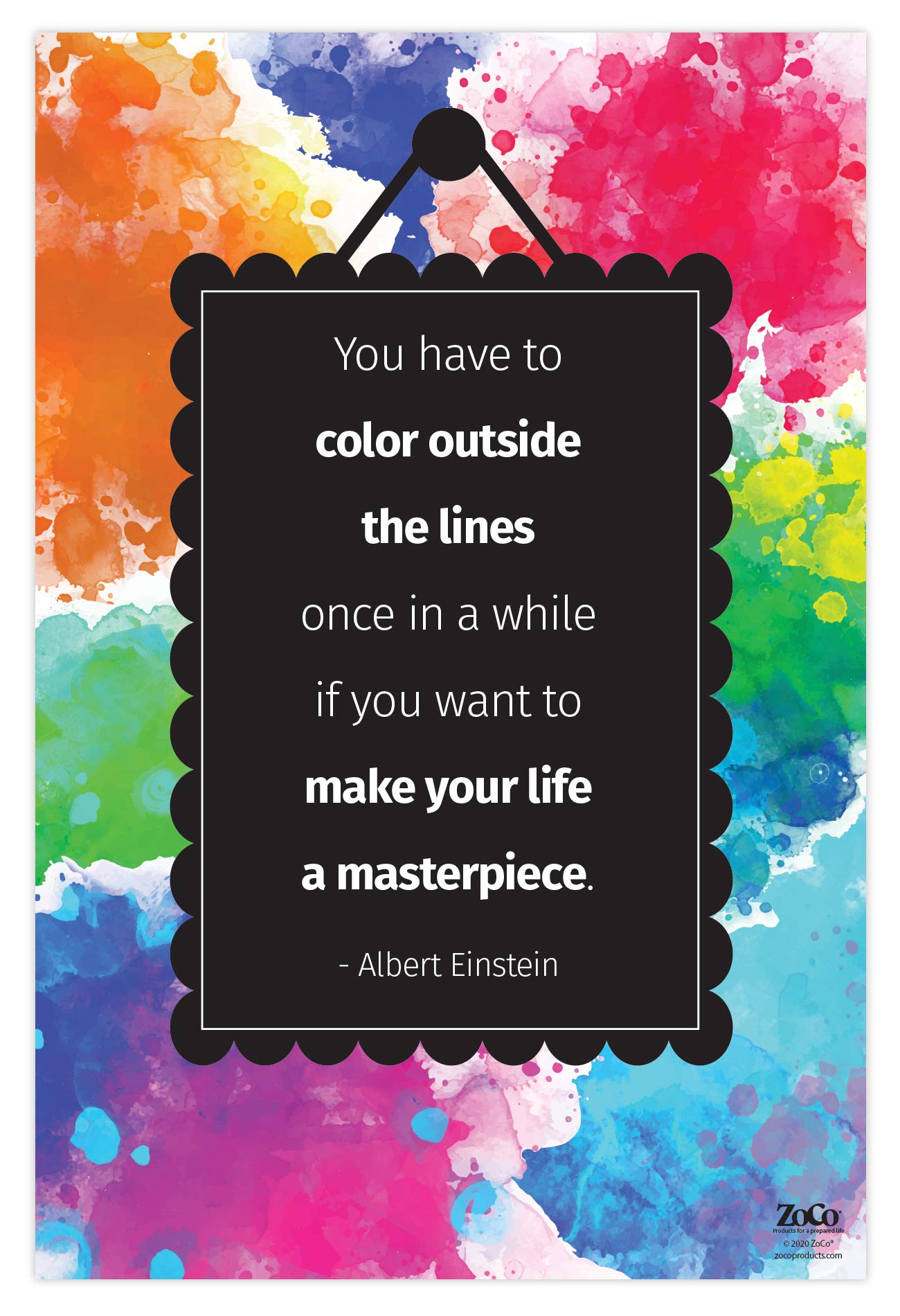 Color Outside The Lines Poster Einstein Quote Poster Inspirational ...