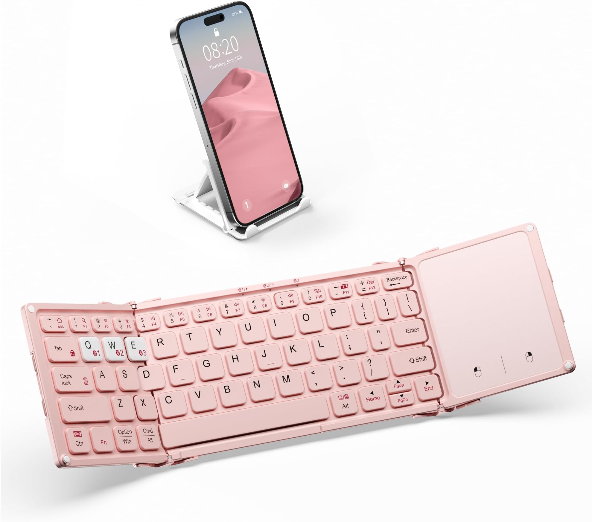 Amazon.com: ZenRich Foldable Bluetooth Keyboard with [Large Touchpad ...
