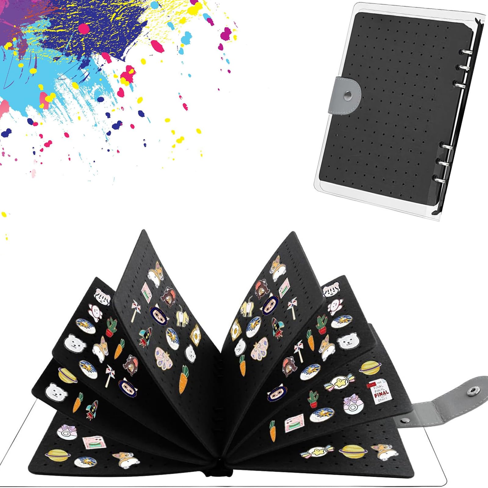 Amazon.com: Pin Display Book with 8 Pinfolio, A5 Enamel Pin Display for ...