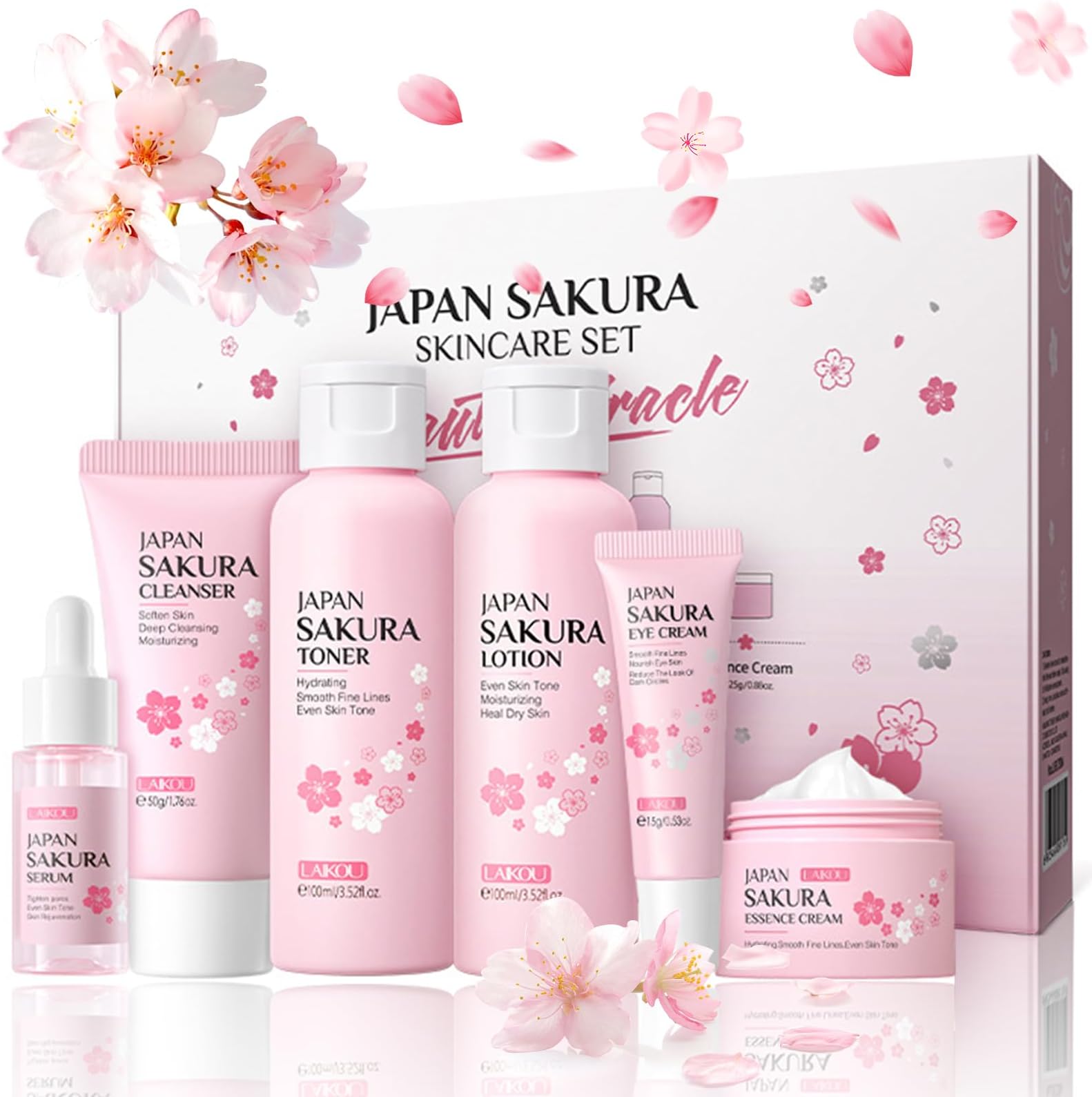 Amazon.com : 6 Pcs Skin Care Sets JAPAN SAKURA Women Beauty Gift Sets ...