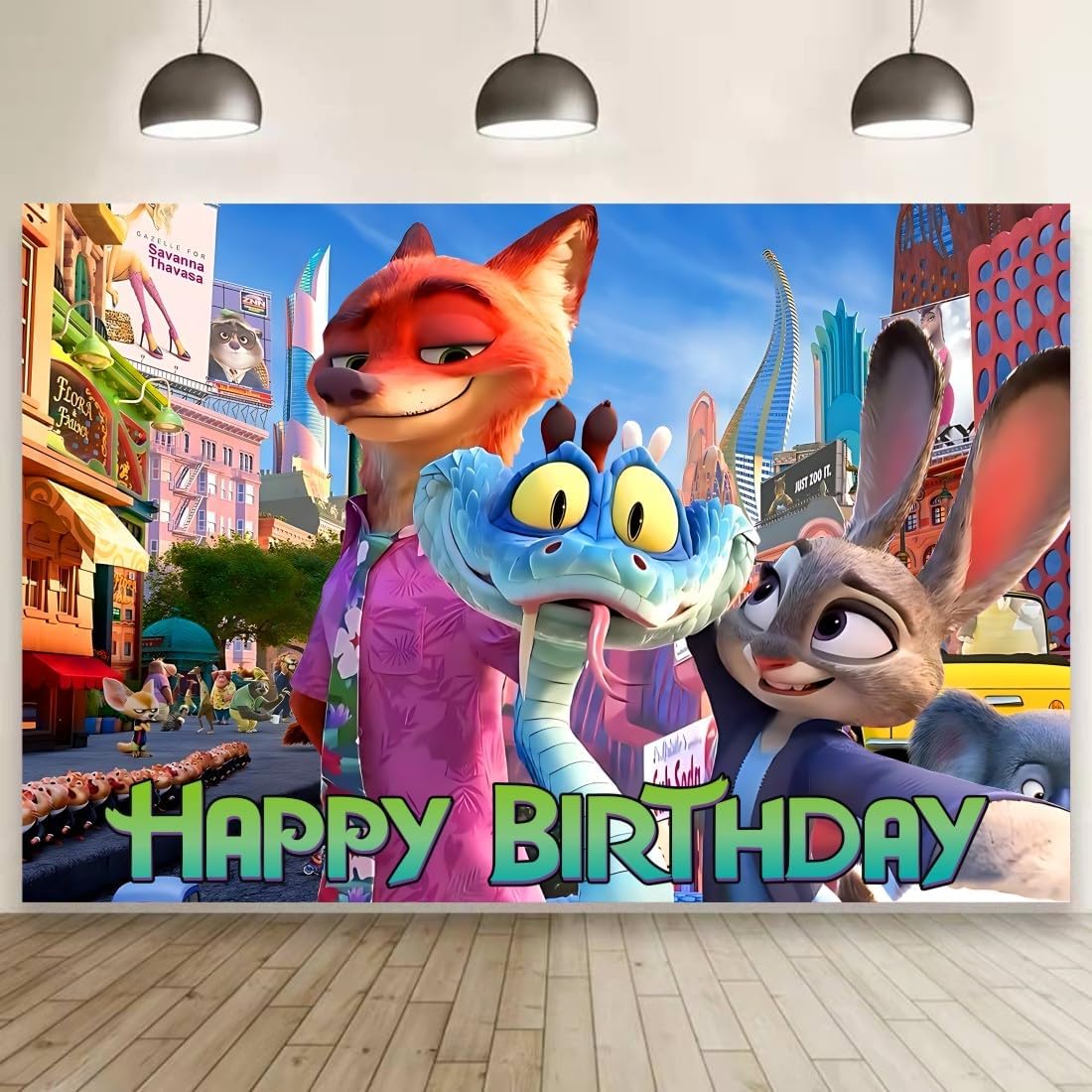 Amazon.com : Zootopia Backdrop Birthday Decorations, Zootopia Birthday ...