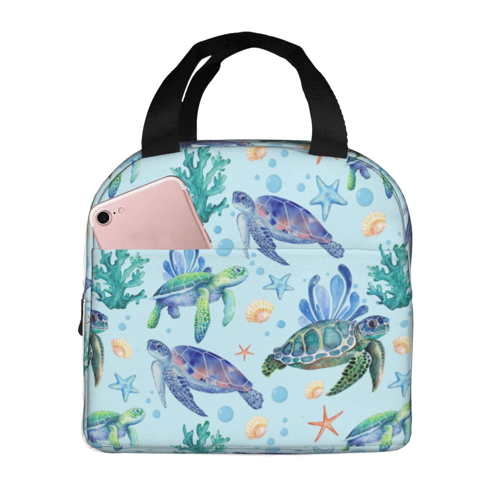 Odfovowo Sea Turtle lunch box lunch bag Portable Insulated Lunch Box ...