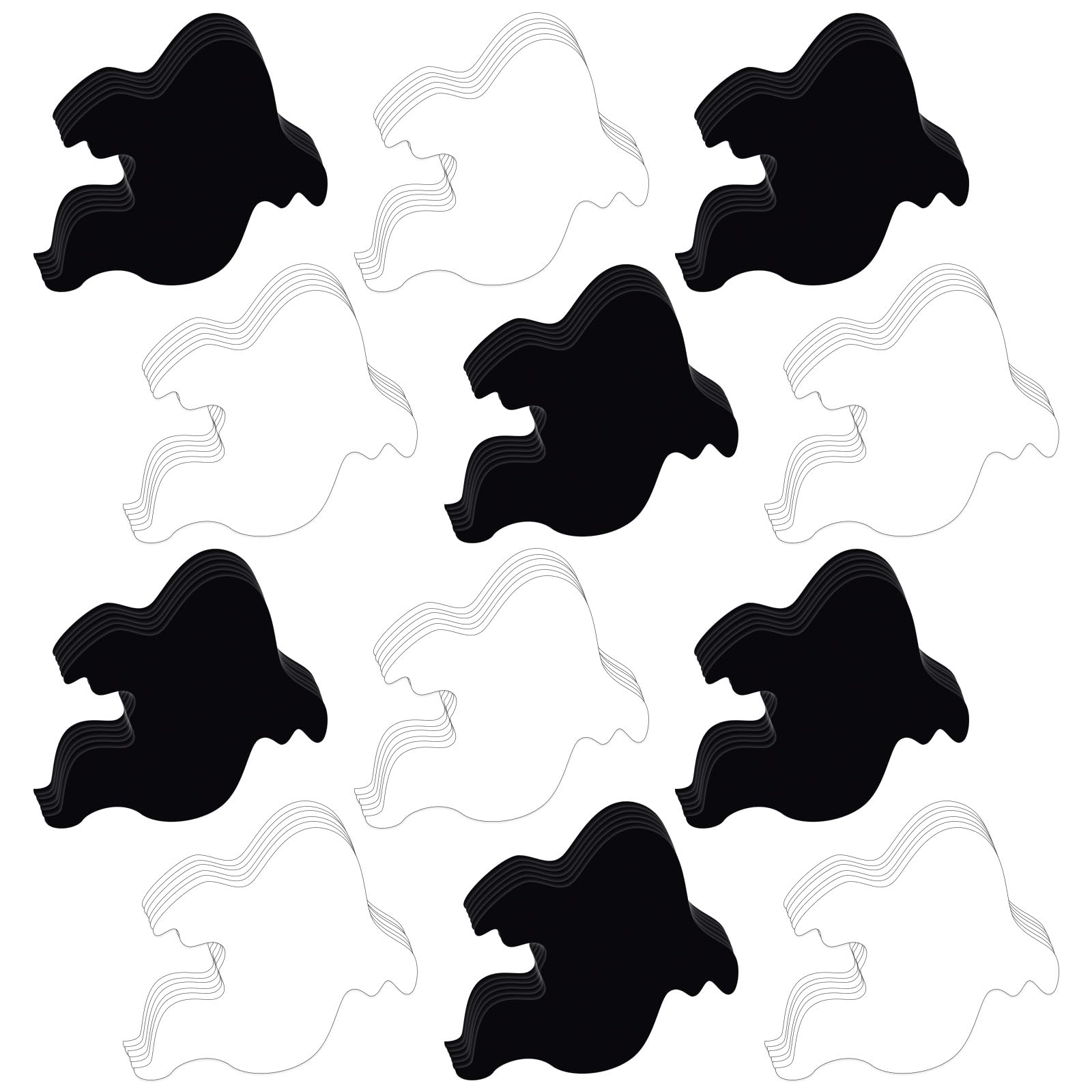 Amazon.com: Geyee 100 Pcs Halloween Ghost Paper Cutouts for Bulletin ...