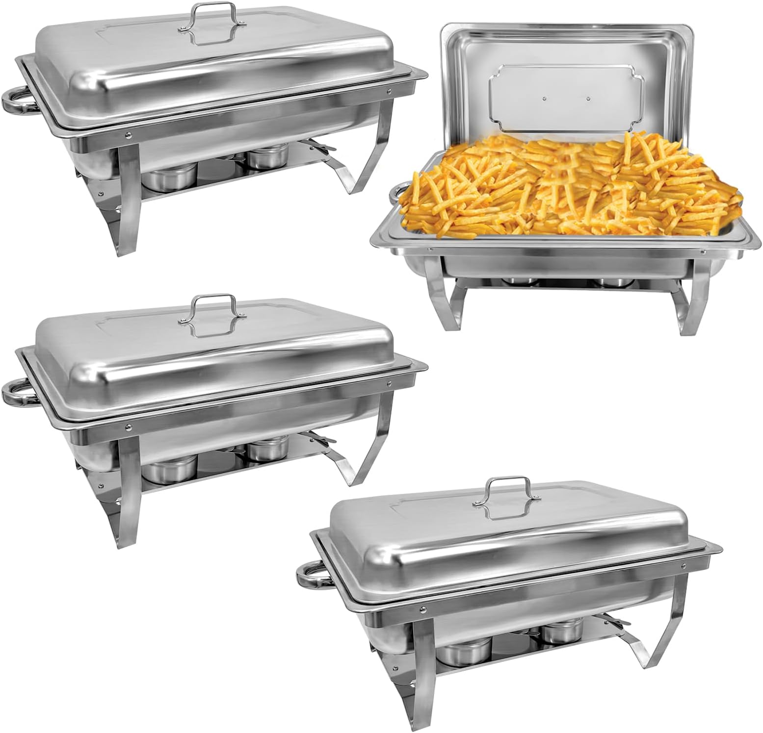 Amazon.com: Jacgood Chafing Dish Buffet Set of 4, Rectangle Stainless ...
