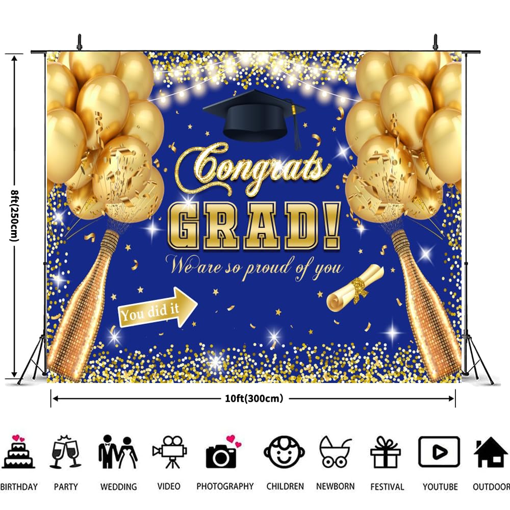 2024 Backdrop 10x8 Congrats Grad Beautiful Backdrop Congratulations ...
