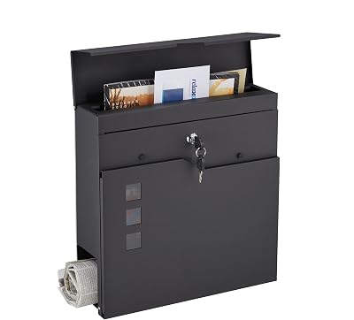 Wall Mounted Mailboxes with Key Lock, Small Mail Box with Transparent ...