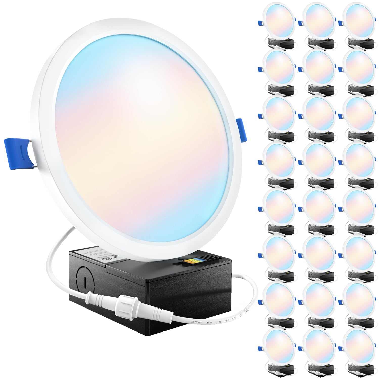 Sunco 24 Pack 6 Inch LED Canless Recessed Lighting, Slim Surface Mount ...
