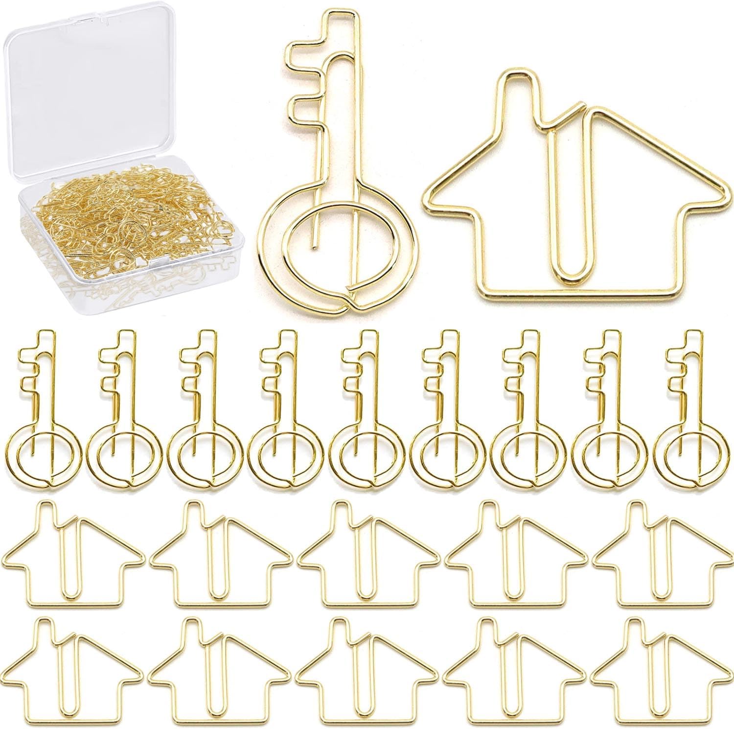 Amazon.com : 120 Pcs Paper Clips,60 Pcs House Shaped Paper Clips 60 Pcs ...