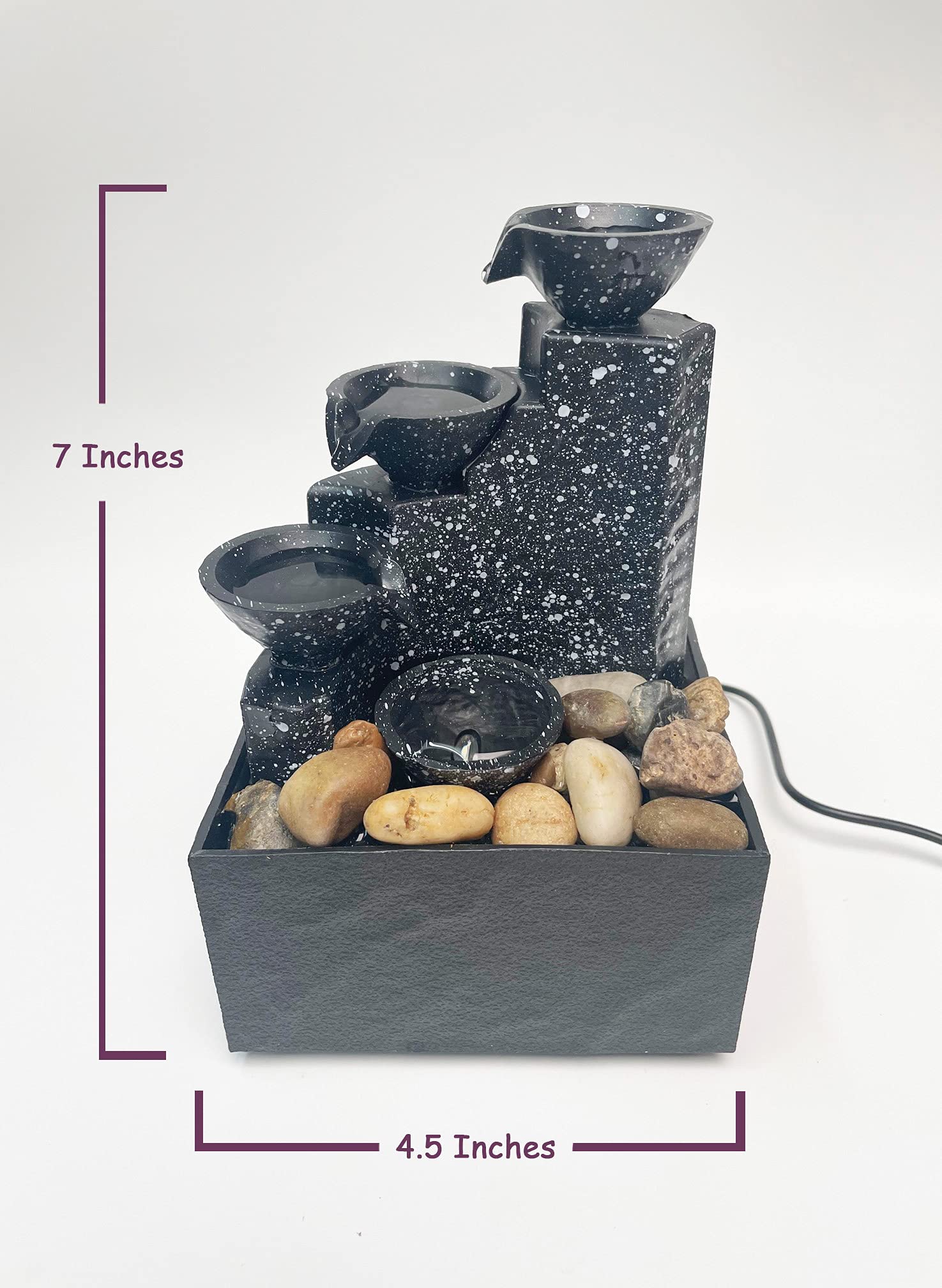 Outdoor Fountain GHOJET Tabletop Fountain With Light Battery/USB ...