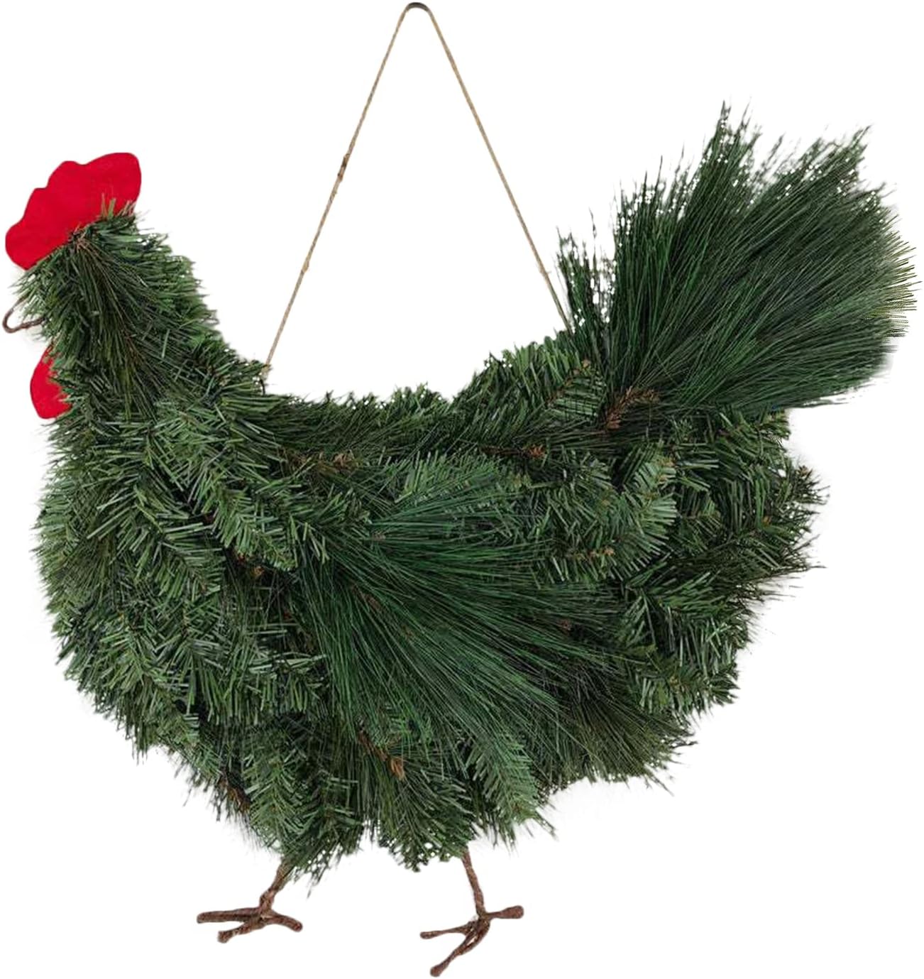 Amazon.com: MEUMITY Rooster Chicken Wreath, Christmas Front Door ...