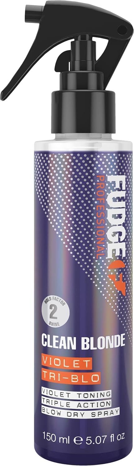 Fudge Professional Clean Blonde Violet Tri-Blo Heat Protection Spray ...