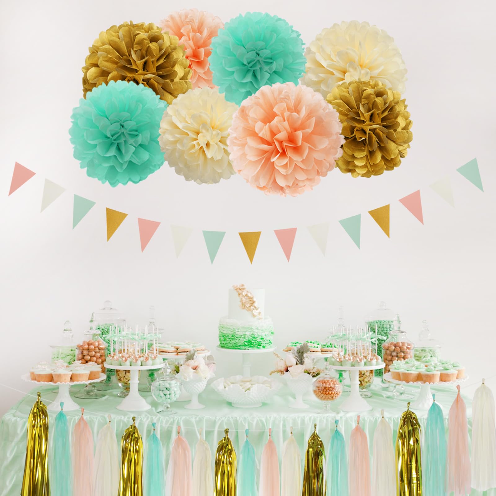 Gold Peach Mint Green Wedding