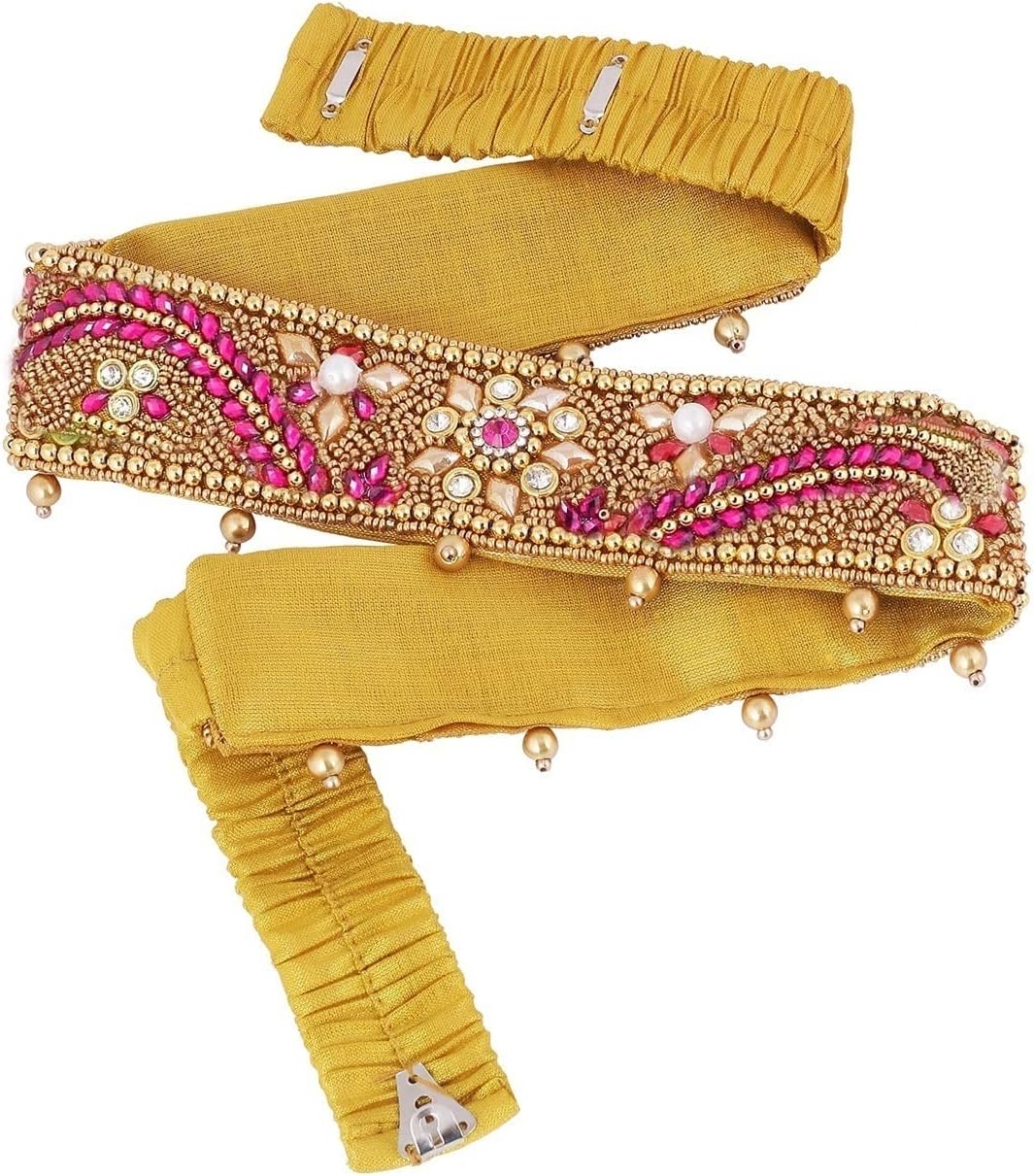 Amazon.com: VAMA Cloth Waist Belt Saree Stretchable Belly Chain Belt ...