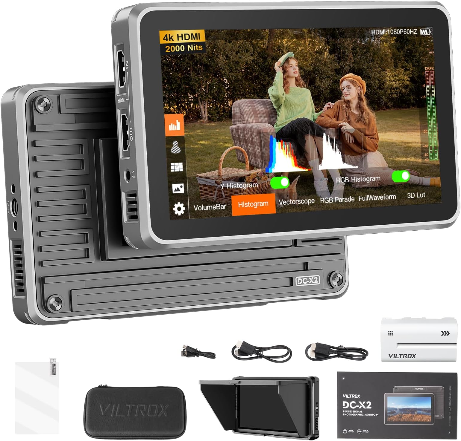 Amazon.com: VILTROX DC-X2 Camera Field Monitor 2000 Nits High ...